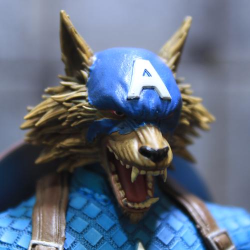 Jual 1/12 Custom Mezco Marvel Capwolf Captain America Head Sculpt ...