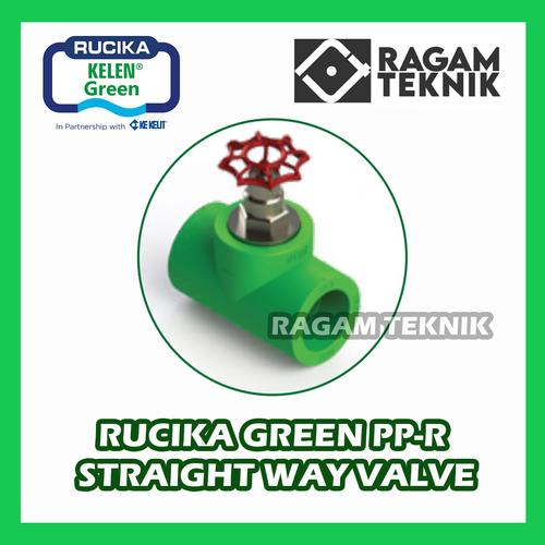 Jual Rucika Gate Valve 1" 32 mm Stop Kran Keran Straight Way PPR Green ...