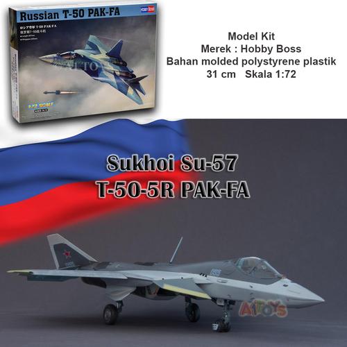 Promo Model Kit miniatur pesawat Russian Su-57 (T-50) Hobby Boss 31 cm ...