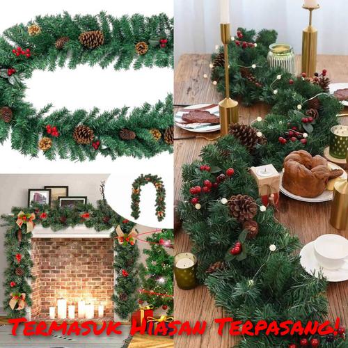 Promo Dekorasi Natal 1.8 Garland Hiasan Natal Christmas Artificial ...