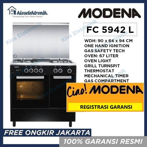 Promo Modena FC 5942 L Free Standing Cooker - Kompor 4 Tungku Oven ...