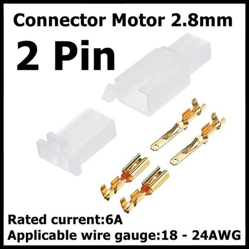 Jual Connector Motor Kecil 2.8mm 2 Pin 2P Plus Skun Set Soket Konektor ...