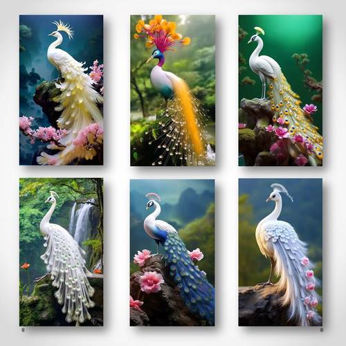 Jual hiasan dinding poster kayu burung merak 3D aesthetic wall decor ...