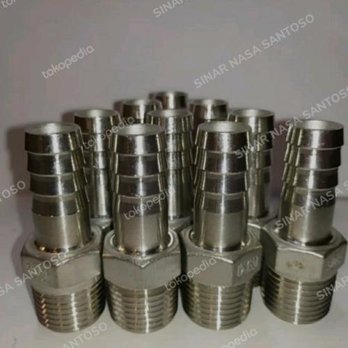 Jual Hose Nepel Selang Stainless 304 1/2 " inch / Hex Nepel - Jakarta ...