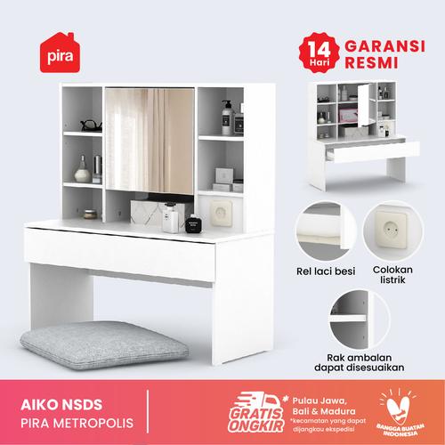 Promo PIRA METROPOLIS - AIKO NSDS Meja Rias Lesehan dengan Colokan Listrik Cicil 0% 3x - Kab ...