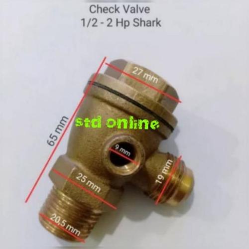 Jual SHARK 1/2HP Check valve kompresor 1/2hp - 2hp SHARK safety valve ...