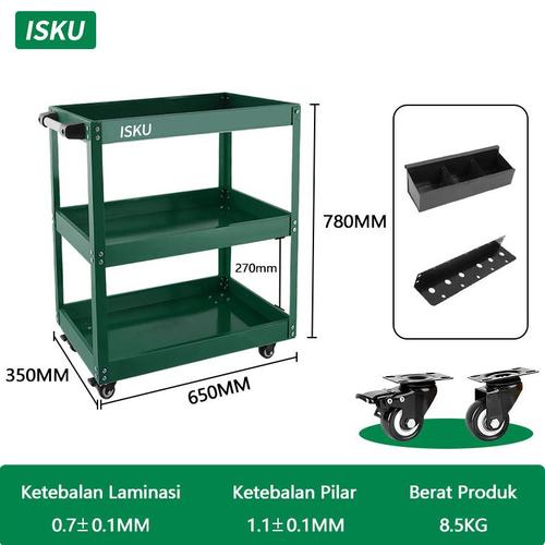 Jual -** ISKU Trollies Bengkel Rak 3 Susun Trolly Trolley perkakas ...