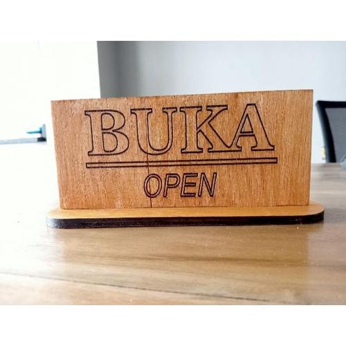 Jual Sign Meja Penanda Buka Tutup Tanda Open Close Kayu Finishing ...