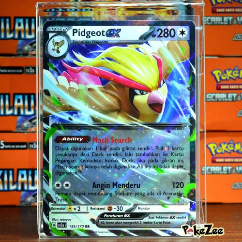 Jual Pidgeot ex RR 139/170 sv3s Kartu Pokemon TCG Indonesia Kilau Hitam ...