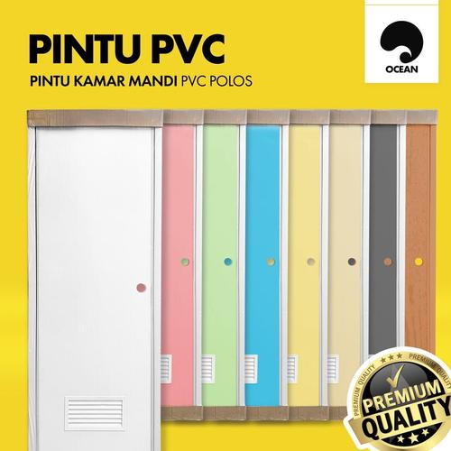 Jual -** PINTU KAMAR MANDI / PINTU PVC WARNA POLOS KOTAK GARIS | 1 SET ...
