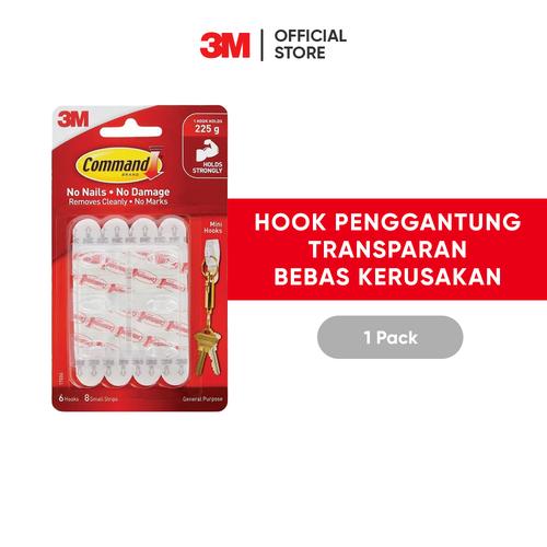 Jual 3M Command Mini Hooks, 17006, Mengan hingga 225g, 1 pak, Mini - Kab. Tangerang - 3M ...