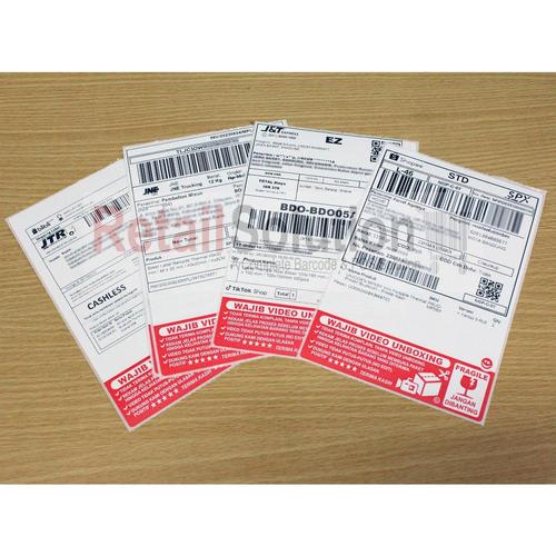 Jual Stiker Label AWB Resi Alamat Wajib Unboxing Fragile Thermal A6 100x150 - Roll - Jakarta ...