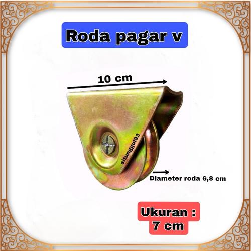 Jual RODA PINTU V 7 CM PAGAR GERBANG CHROME BESI - rell bulat - Kab ...