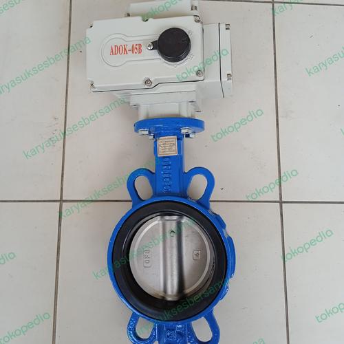 Jual butterfly motorized valve 2" inch actuator electric 220 V ...