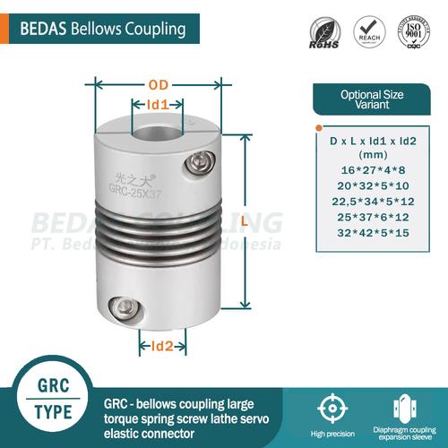 Jual GRC - Bellows coupling large torque spring screw - 16*27(4-8 ...