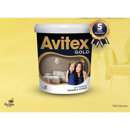 Jual BEST Avitex gold cat tembok interior & eksterior kemasan pailan ...