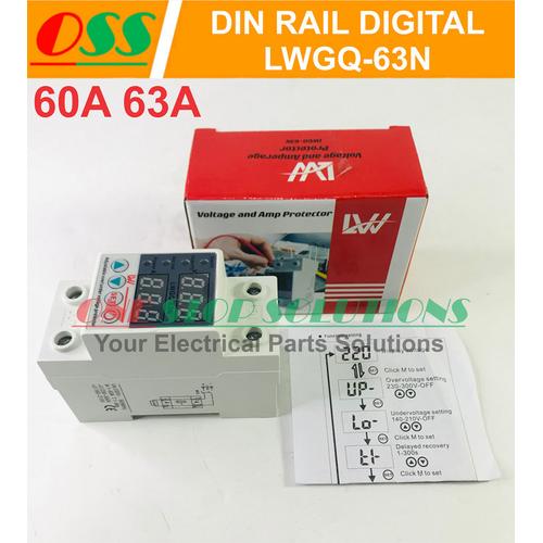 Jual DinRail Digital Over Under Voltage Current Protection 60A 63A LWGQ-63N - Jakarta Barat ...
