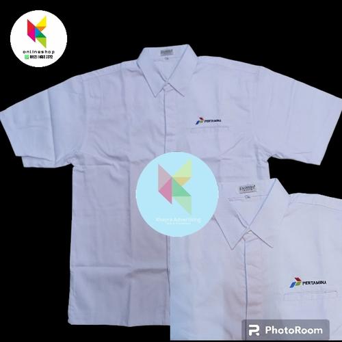 Jual kemeja Pertamina Seragam Pertamina Baju Pertamina Putih lengan ...