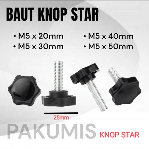Jual BAUT KNOP STAR M5 BAUT KENOP M5 - M5 x 30mm - Jakarta Barat ...