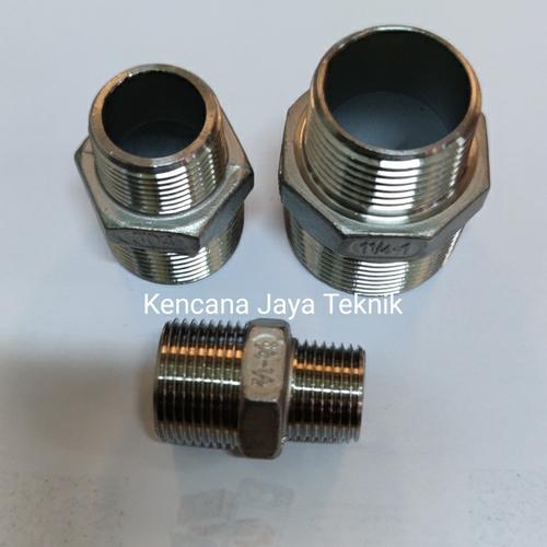 Jual Double Nepel Reducer / Reducer Nepel Stainless 304 3/4 x 1/2 ...