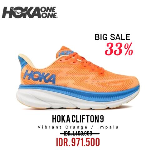 Jual HOKA ONE ONE CLIFTON 9 VIBRANT ORANGE / IMPALA MEN'S 100% ORIGINAL ...