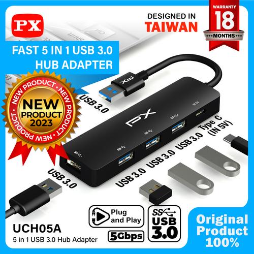 Promo USB Hub USB 3.0 Converter Adaptor Laptop Type C IN 5V 5 in 1 PX UCH05A - - Digital Shop ...