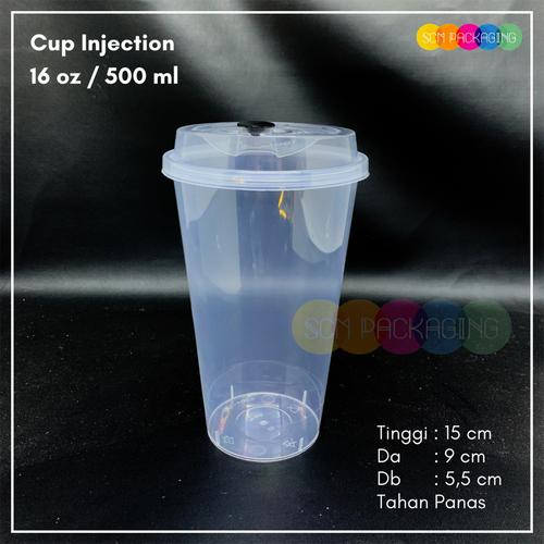 Jual CUP INJECTION 16OZ 16 OZ 500ML 500 ML 1 PACK FOODGRADE TAHAN PANAS ...