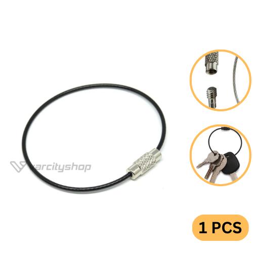 Jual Tali Stainless Steel Carabine Gantungan Kunci Gembok Keychain Ties ...