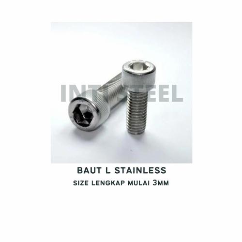 Jual BAUT L M4x20 STAINLESS / BAUT L STAINLESS M4x20 / BAUT SOCKET ...