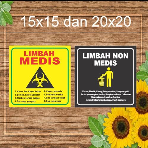 Jual Stiker limbah medis dan limbah non medis #sampah - 15x15cm, limbah ...