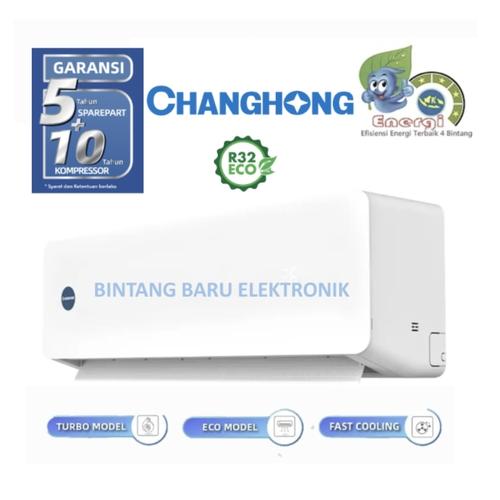 Jual AC SPLIT CHANGHONG 1/2 PK STANDART R410a CSC-05NVB TURBO COOLING ...