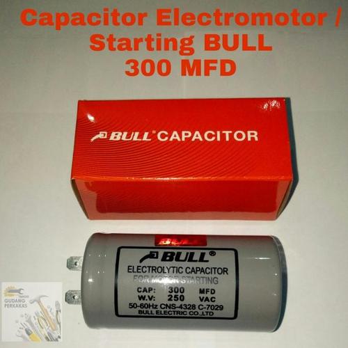 Jual New Bull Capacitor Elektromotor 300 Mfd / Capasitor Starting Motor ...