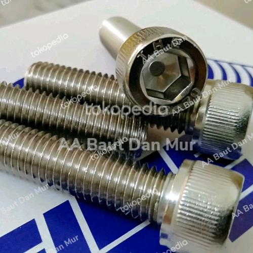 Jual Baut L stainless M16 x 100 SUS 304 Socket Cap Screw FT THE - Baut ...