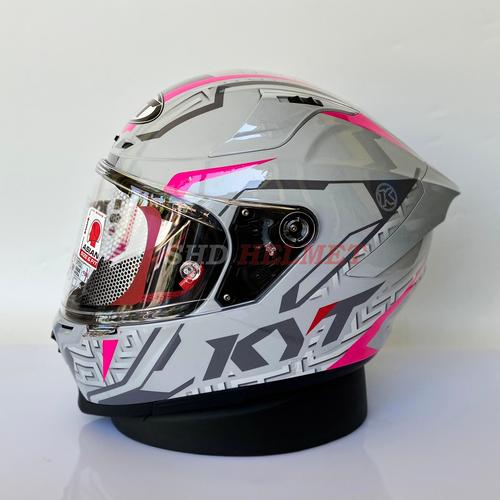 Jual HELM KYT STRIKER #2 ASPHALT GREY FUXIA FULL FACE ABU PINK GLOSSY ...