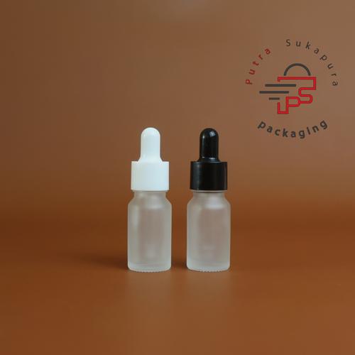 Jual botol kaca pipet 10ml frosted natural/botol serum 10ml/ring smooth ...