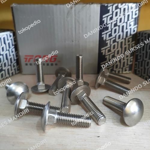 Jual SS 304 / Carriage Bolt M8x25 / Baut CB M8 / Baut Payung 2,5 CM ...