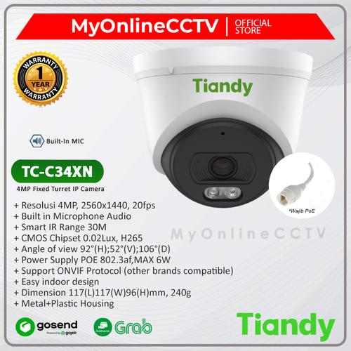 Jual IP CAMERA CCTV TIANDY TC-C34XN 4MP AUDIO POE ONVIF IR INDOOR ...