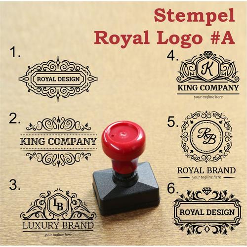Jual stempel nama logo toko perusahaan royal luxury epic retro flash ...