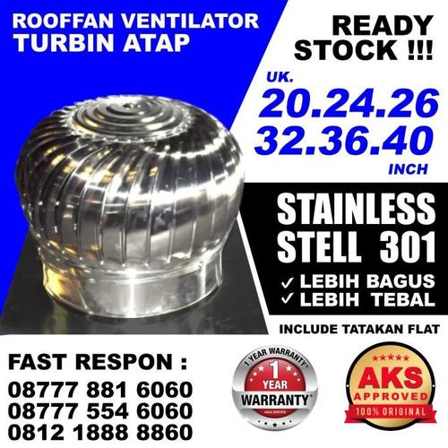Jual New Turbine Ventilator Blower Atap Rumah Pabrik 20 Inch Roof Fan ...