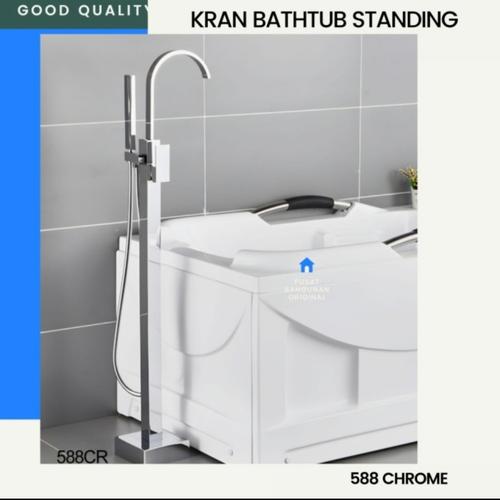 Jual KRAN BATHTUB STANDING FLOOR MIXER TAP PANAS DINGIN GREY ABU LANTAI ...