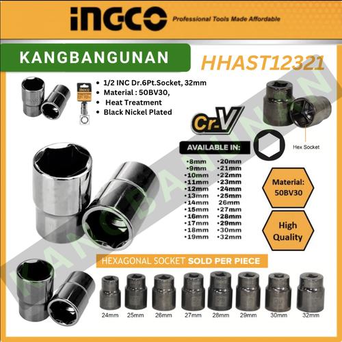 Promo Mata Kunci Soket / 1/2" Inch Drive 6 PT Sockets 32 MM INGCO ...