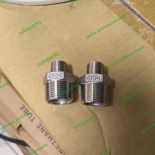 Jual Double Nepple Reducer Stainless 304 3/8" x 1/4" Inch - Jakarta ...