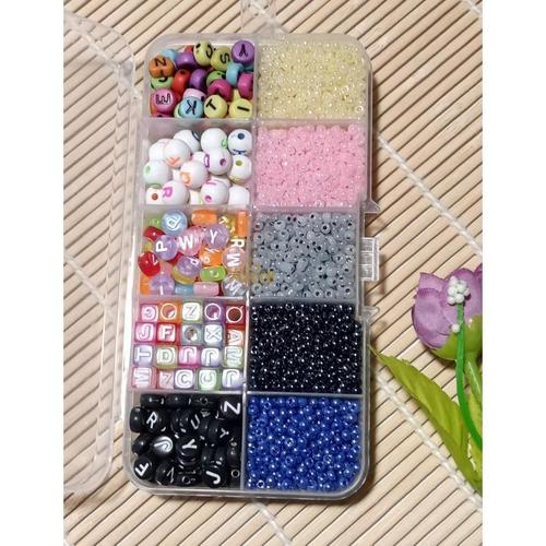 Jual Paket Diy Manik Pasir Dan Huruf Free Box 10 Sekat/Yurie Handicraft ...