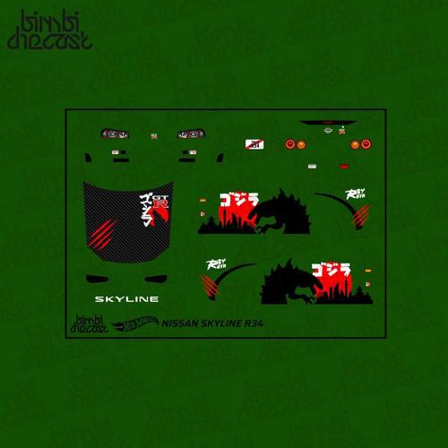 Jual Decal Hotwheels Nissan Skyline R34 Godzilla White Toner - Jakarta ...