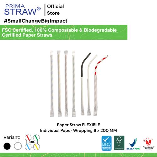 Promo Flexi Paper Straw *Steril - Sedotan Kertas Flexible Steril - 6mm ...