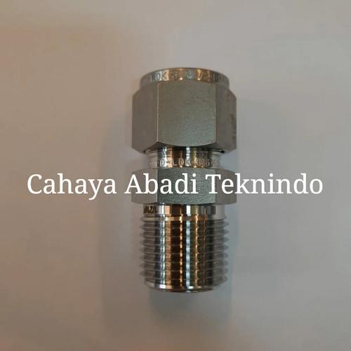 Jual Male connector tube od 1/4 x 1/8" npt Stainless SS316 - Jakarta ...