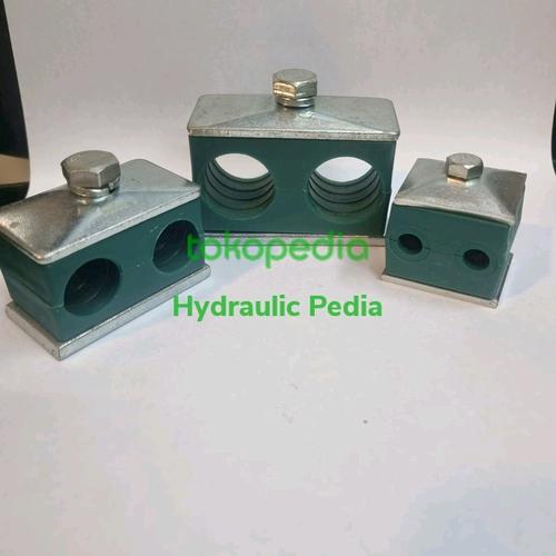 Jual 12,7 mm klem pipa tubing hidrolik 1/2 inch double hole Light duty ...