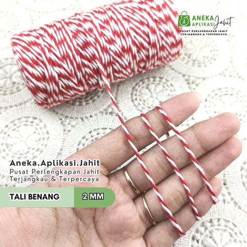 Jual [5 METER] TALI BENANG MERAH PUTIH / TALI RAMI / TALI HIASAN ...