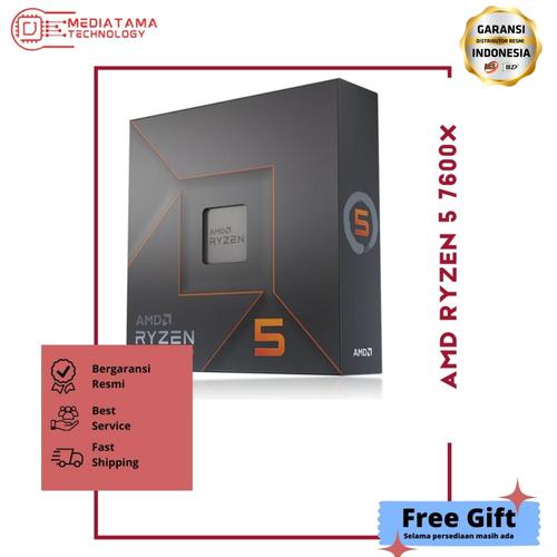 Jual AMD RYZEN 5 7600X Desktop Processor BOX | AMD RAPHAEL AM5 6Cores ...