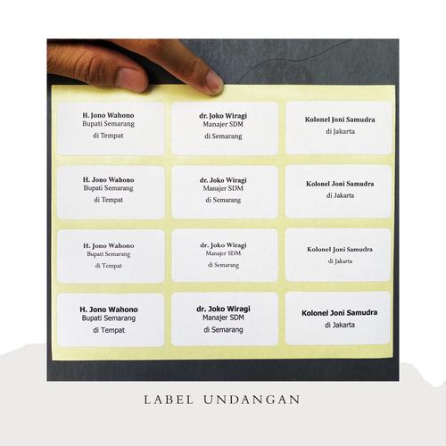 Jual Jasa Print/Cetak Stiker Label Undangan Ukuran 103 - Font Times New ...